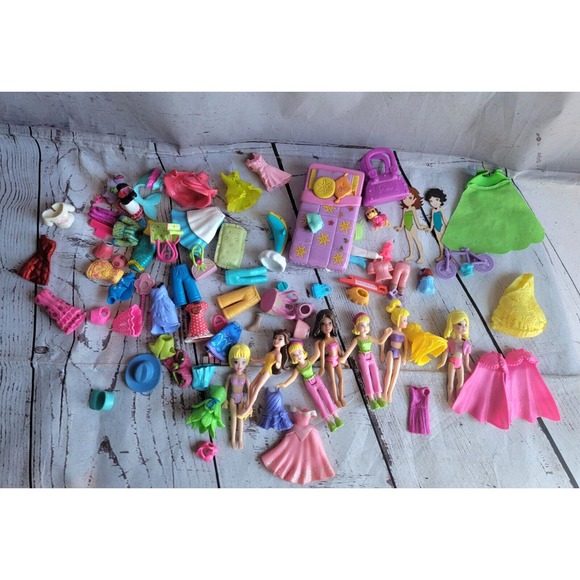 Mattel | Toys | Vintage Polly Pocket Dolls 7 Dolls 7 Lot Beds Closet ...